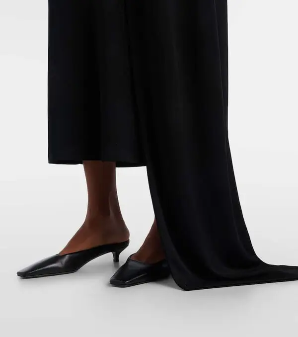 AMI Paris Tie-neck Jersey Midi Dress