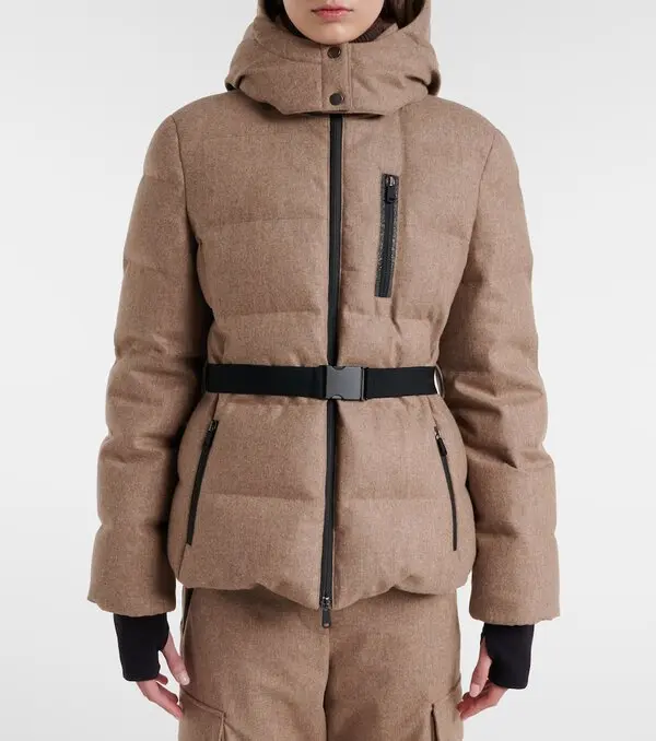 Brunello Cucinelli Virgin Wool Flannel Down Jacket - Beige
