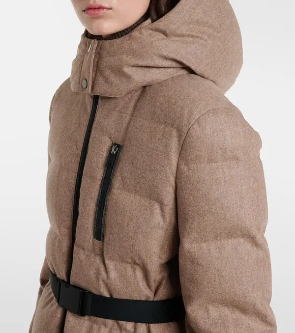 Brunello Cucinelli Virgin Wool Flannel Down Jacket - Beige