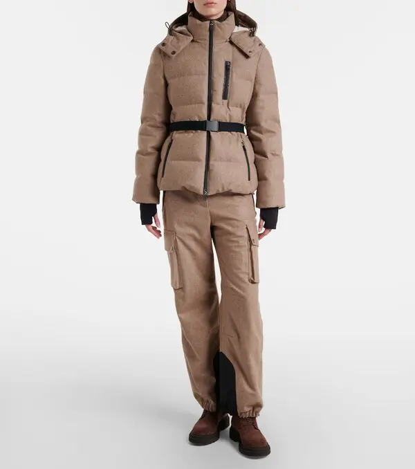 Brunello Cucinelli Virgin Wool Flannel Down Jacket - Beige