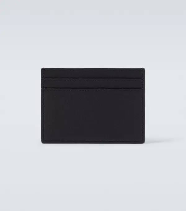 Saint Laurent Cassandre Leather Card Holder - Black