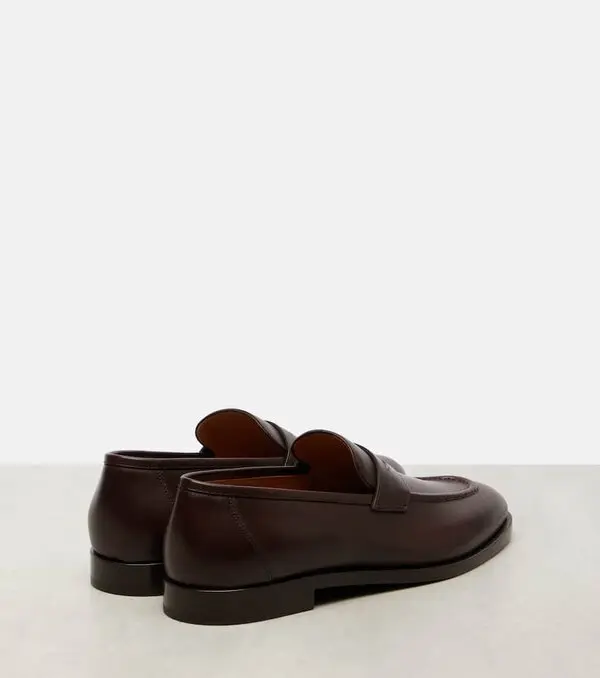 Loro Piana Sergio Leather Penny Loafers