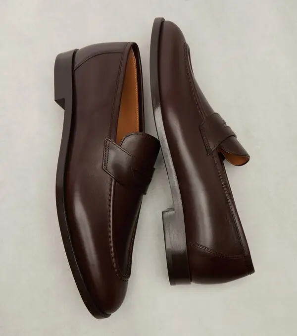 Loro Piana Sergio Leather Penny Loafers