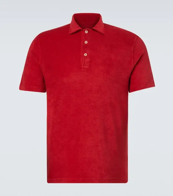 Fedeli Mondial Cotton Terry Polo Shirt - Red