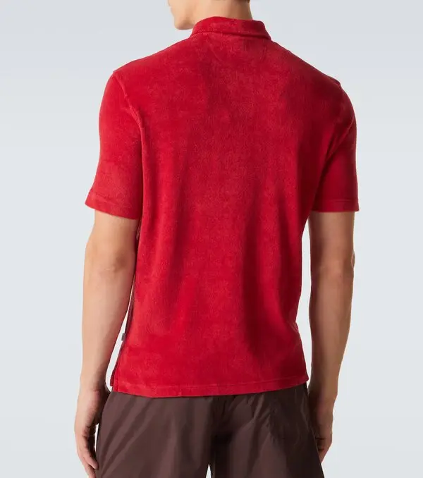 Fedeli Mondial Cotton Terry Polo Shirt - Red