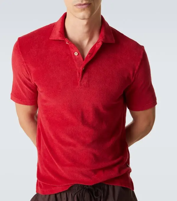 Fedeli Mondial Cotton Terry Polo Shirt - Red