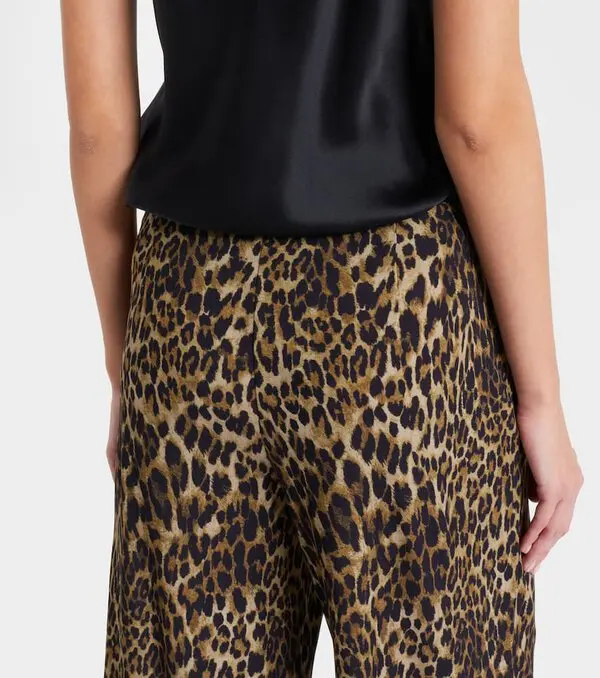 NILI LOTAN Adriel Leopard-print Wide-leg Pants