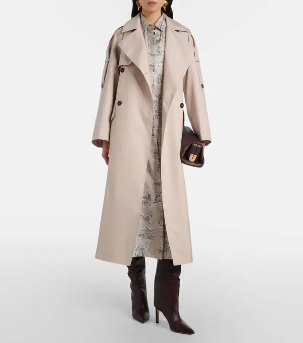 Max Mara The Cube Delfino Twill Trench Coat - Beige