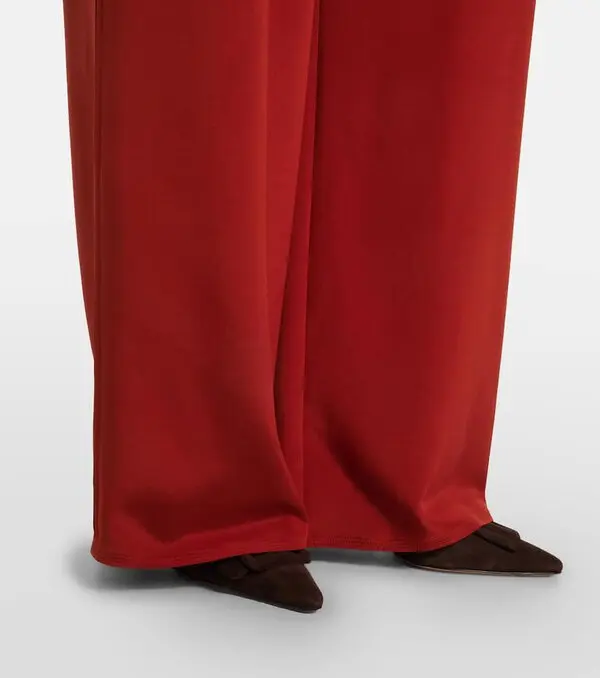 Max Mara Palude Silk-blend Crepe Wide-leg Trousers - Orange