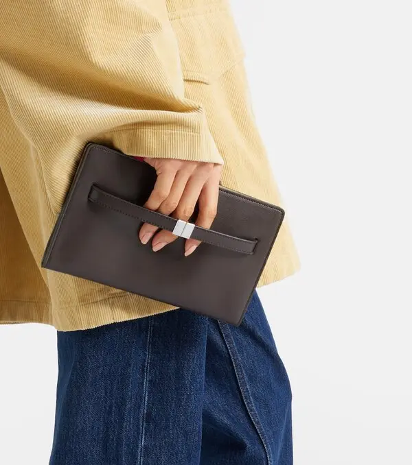 TOTEME Small Leather Crossbody Bag - Brown