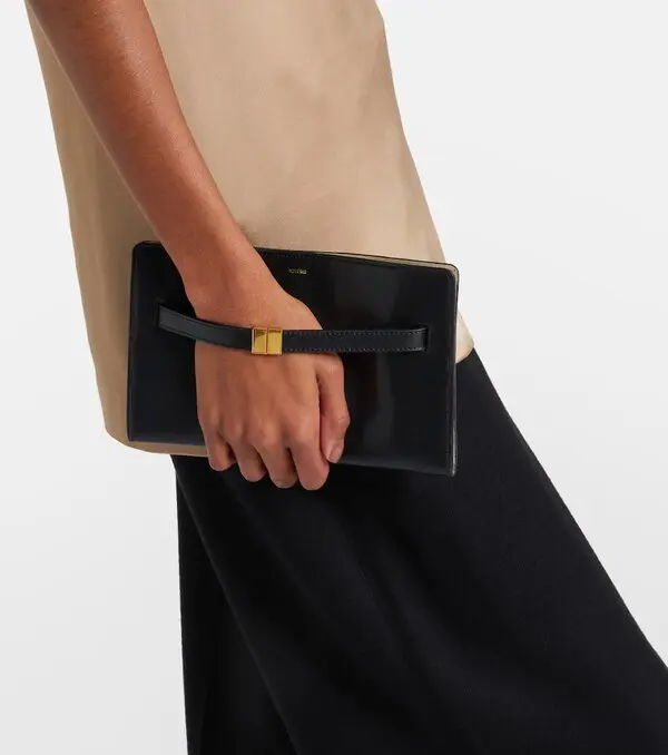 TOTEME Small Leather Crossbody Bag - Black