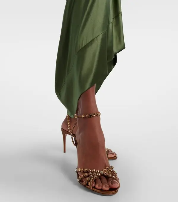 AQUAZZURA Tequila Embellished Leather Sandals