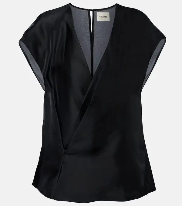 Khaite Mer Silk Top - Black