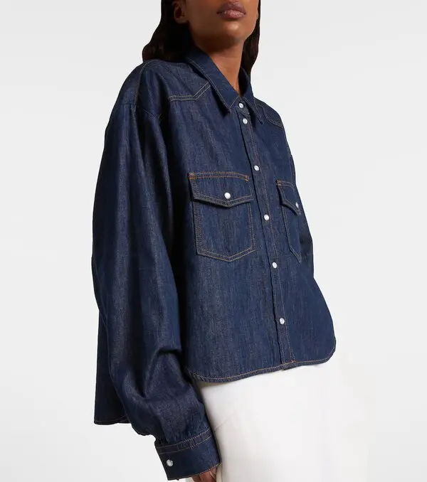 Khaite Grenon Asymmetric Denim Shirt - Blue