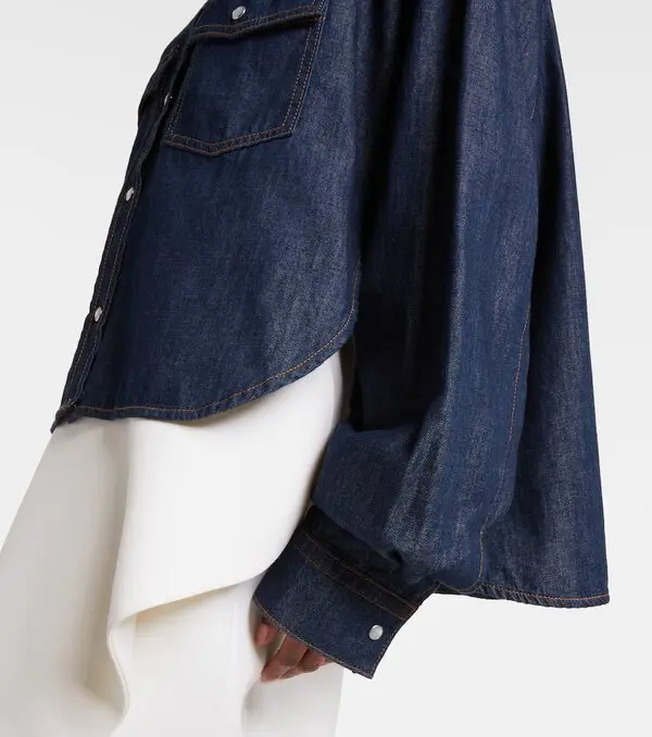 Khaite Grenon Asymmetric Denim Shirt - Blue