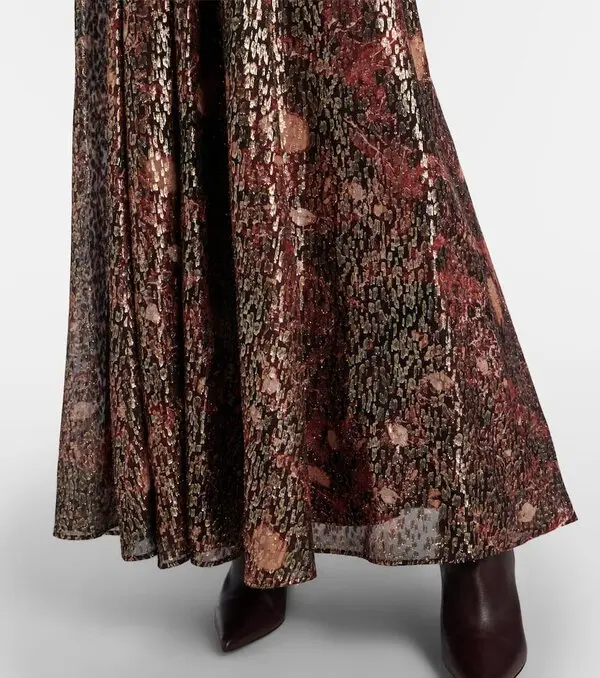 Max Mara Zinnia Metallic Silk-blend Maxi Dress