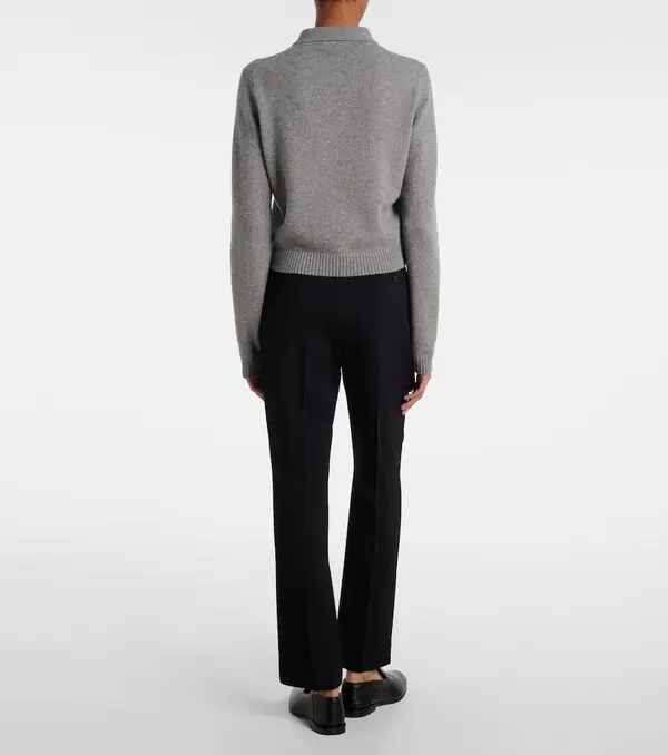 Givenchy Logo Wool And Cashmere Polo Sweater - Grey
