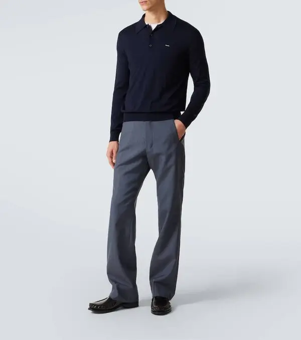Prada Virgin Wool Polo Sweater