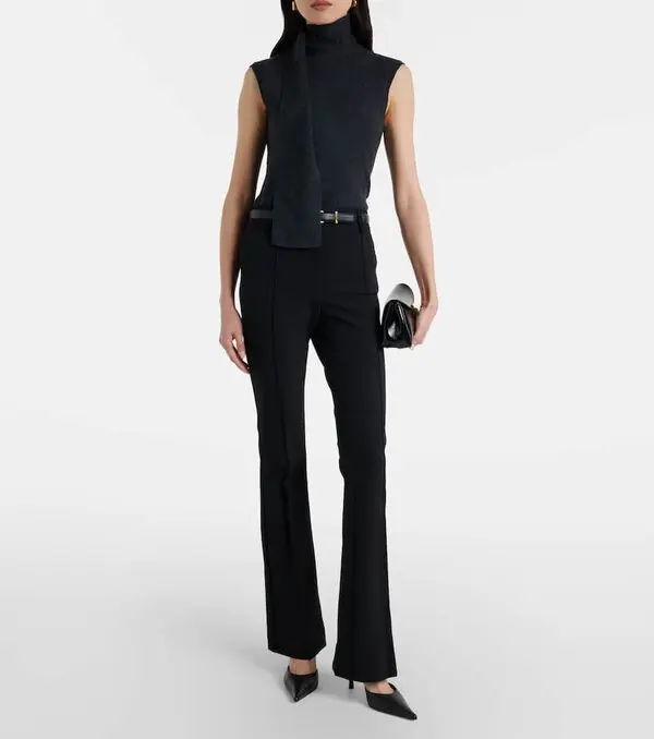 Veronica Beard Hibiscus High-rise Flared Pants
