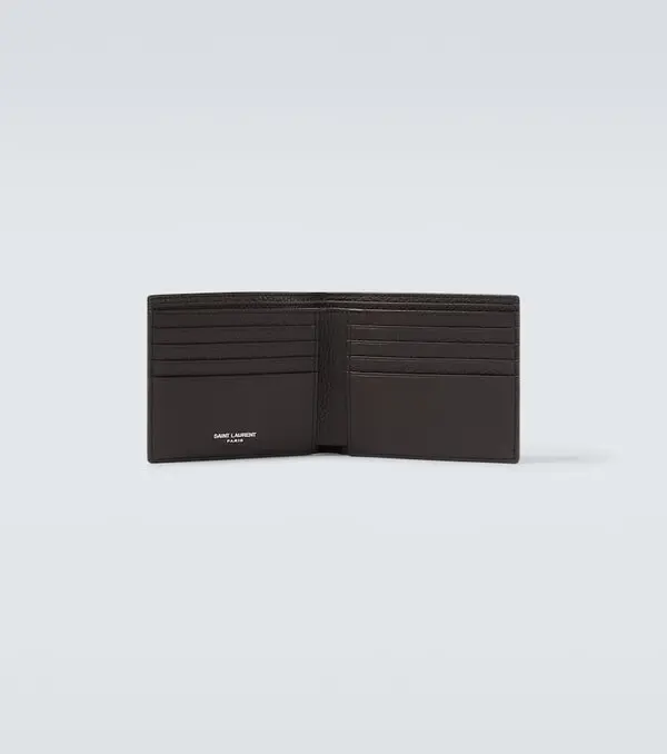 Saint Laurent Tiny Cassandre East/west Leather Wallet - Brown