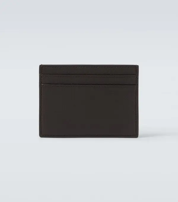 Saint Laurent Cassandre Leather Card Holder - Brown