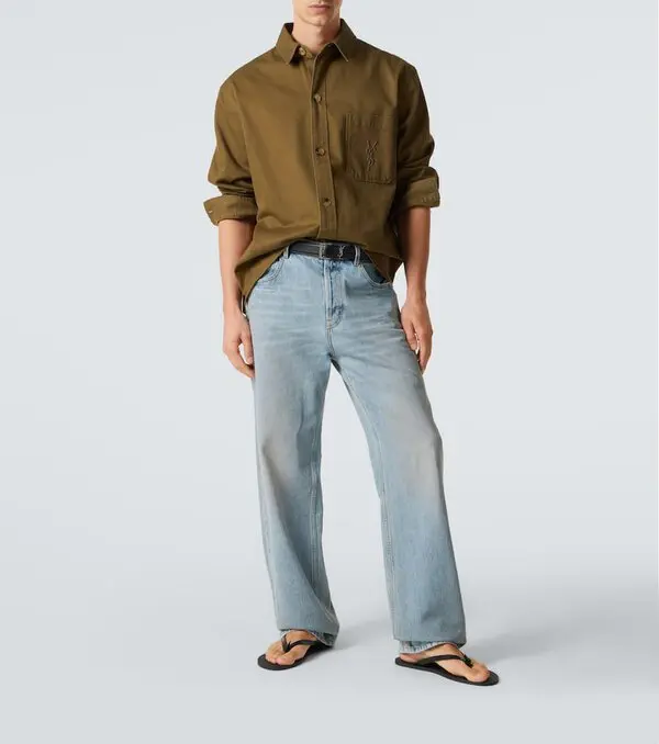 Saint Laurent Leather Thong Sandals