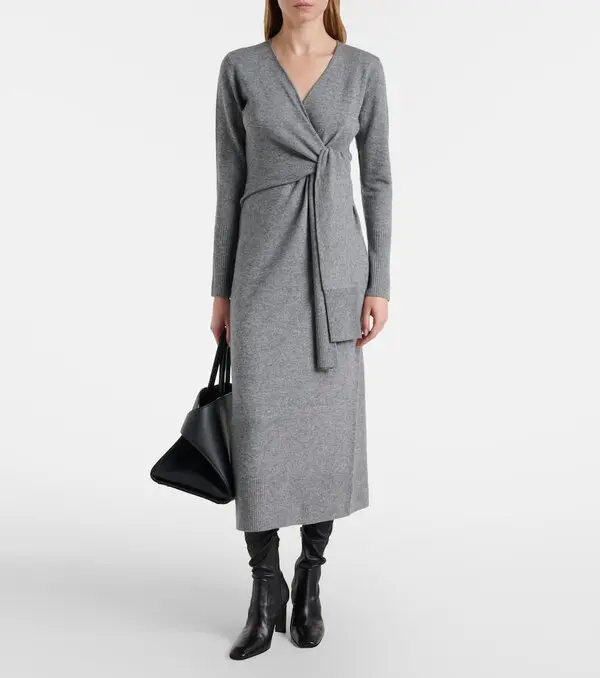 Veronica Beard Salomez Wool And Cashmere Midi Wrap Dress