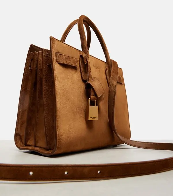 Saint Laurent Sac De Jour Mini Suede Top-handle Bag