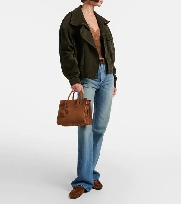 Saint Laurent Sac De Jour Mini Suede Top-handle Bag