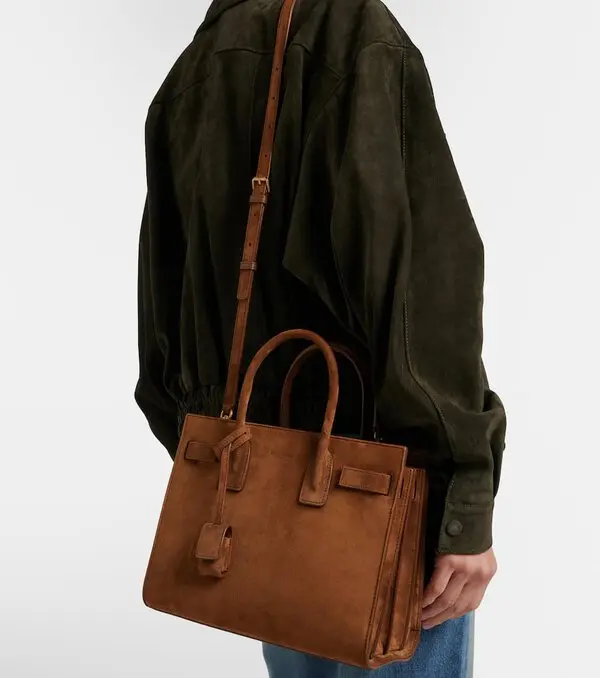 Saint Laurent Sac De Jour Mini Suede Top-handle Bag