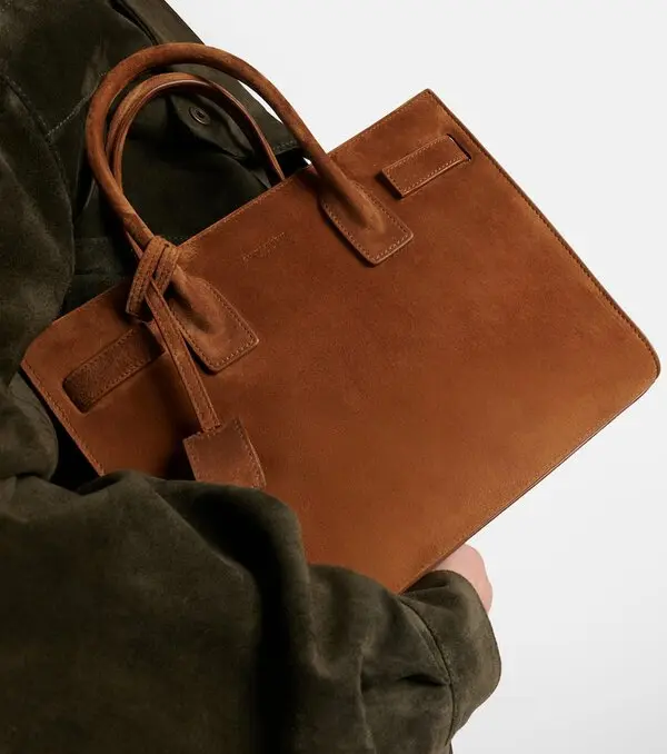 Saint Laurent Sac De Jour Mini Suede Top-handle Bag