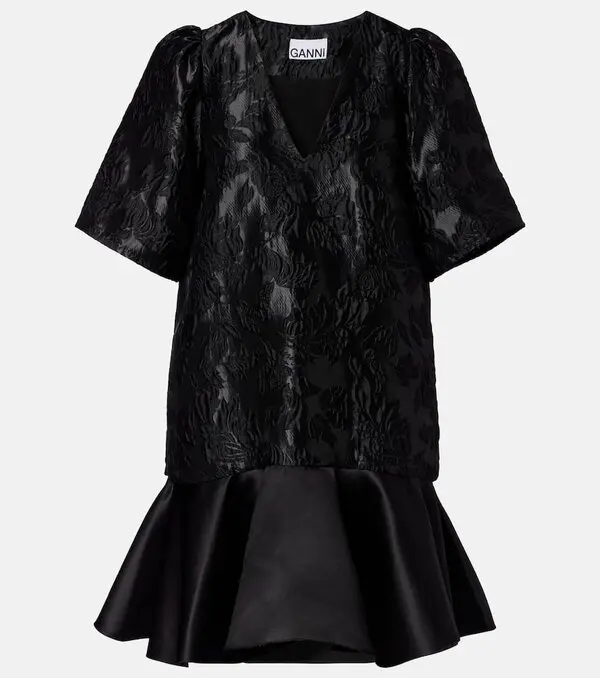 GANNI Satin Cloque Minidress