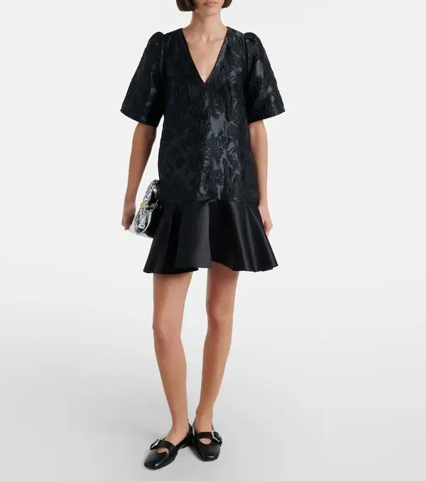 GANNI Satin Cloque Minidress