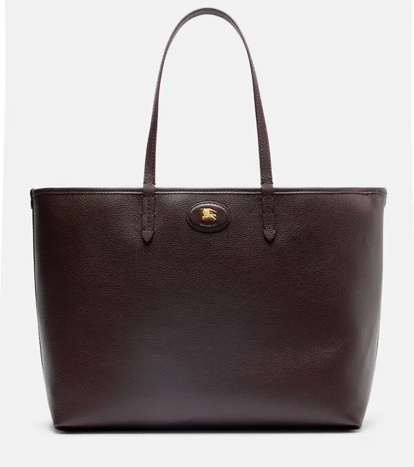 Burberry Reversible Check Medium Leather Tote - Brown
