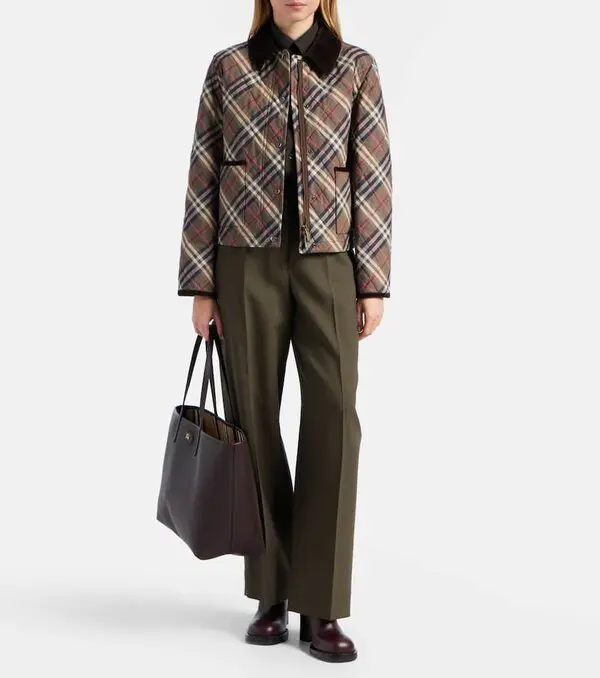 Burberry Reversible Check Medium Leather Tote - Brown
