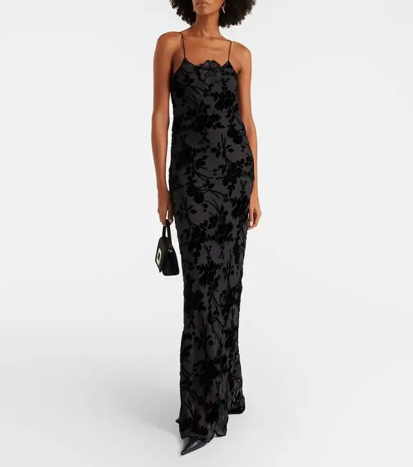 RODARTE Devore Floral Velvet Gown
