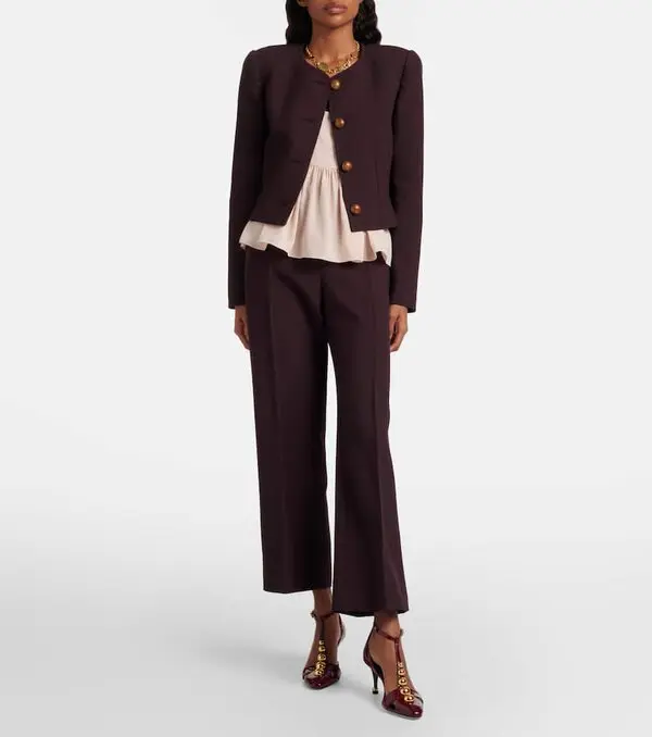 Chloé Peplum Silk Crepe De Chine Top
