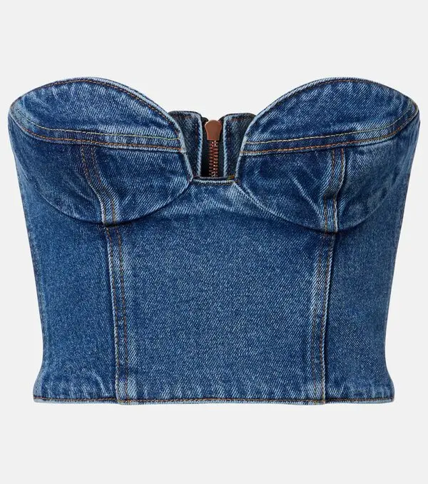 Magda Butrym Denim Bustier Top - Blue