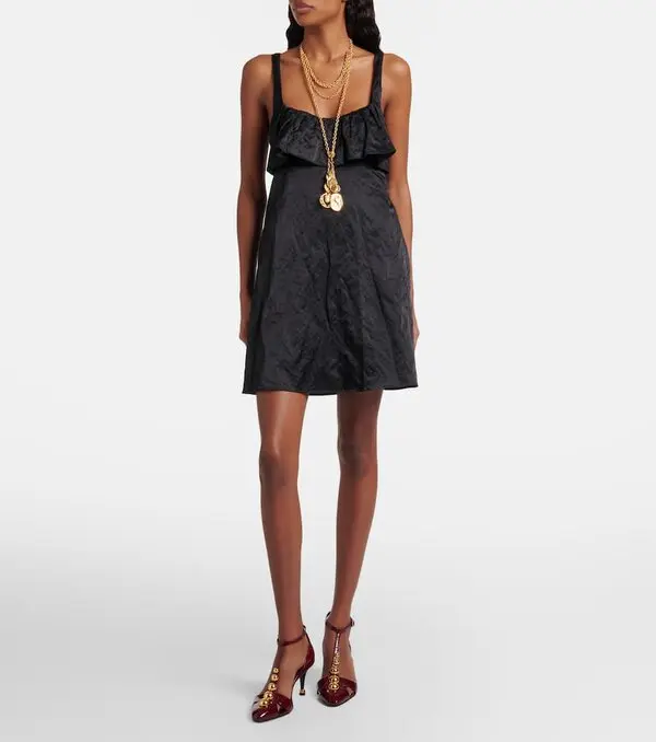 Chloé Ruffled Satin Mini Dress