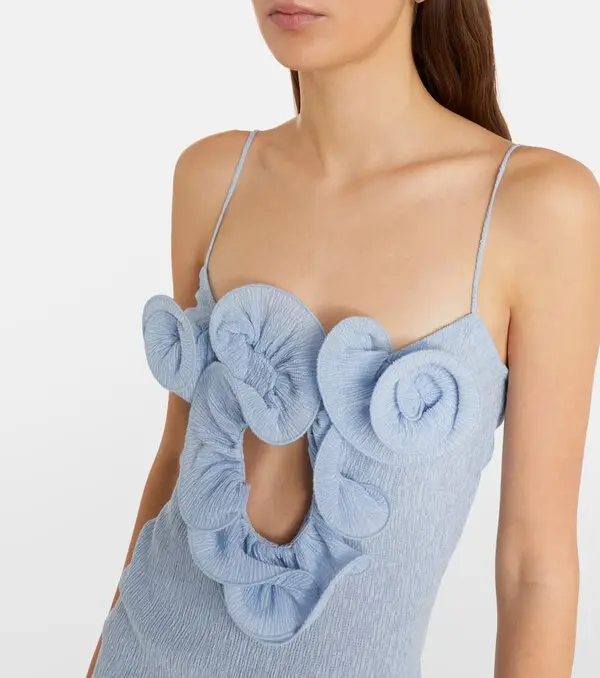 Magda Butrym Ruffled Mini Dress - Blue