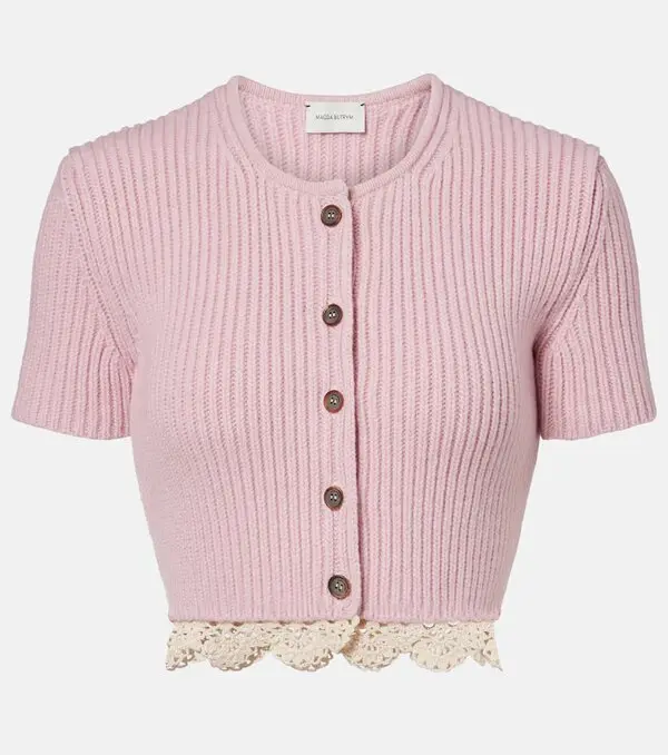 Magda Butrym Crochet-trimmed Cashmere Top