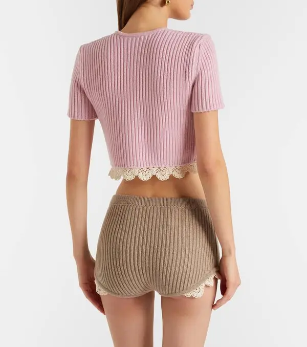 Magda Butrym Crochet-trimmed Cashmere Top
