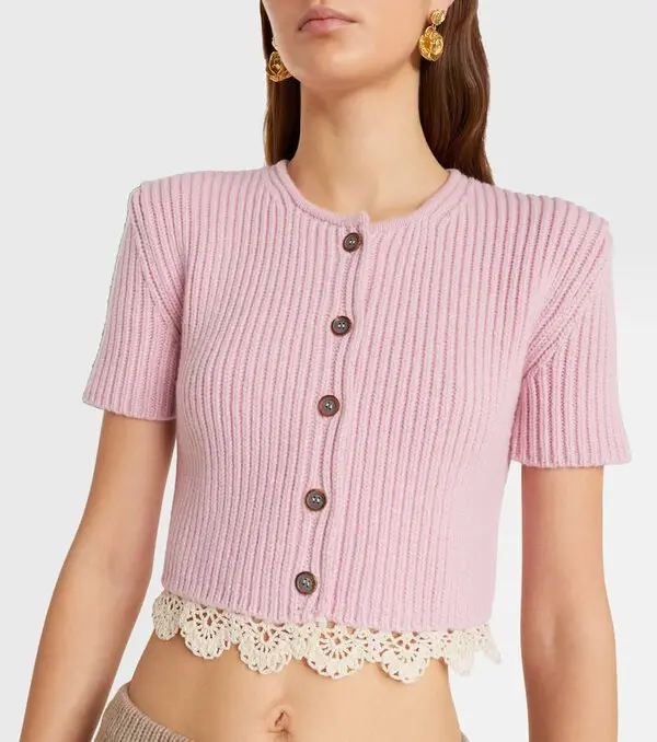 Magda Butrym Crochet-trimmed Cashmere Top