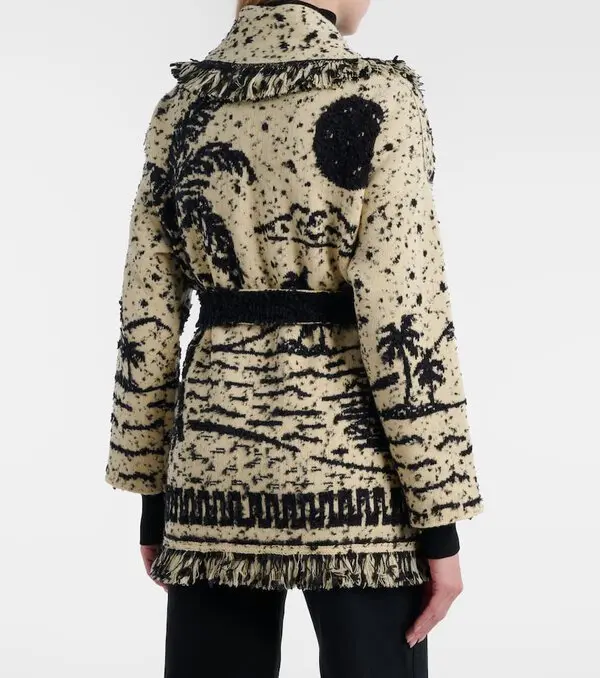 Alanui Ocean Whispers Fringed Wool-blend Cardigan - Yellow