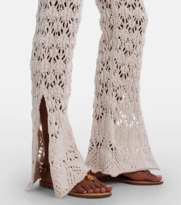 Alanui Lagoon Romance Crochet Flared Pants