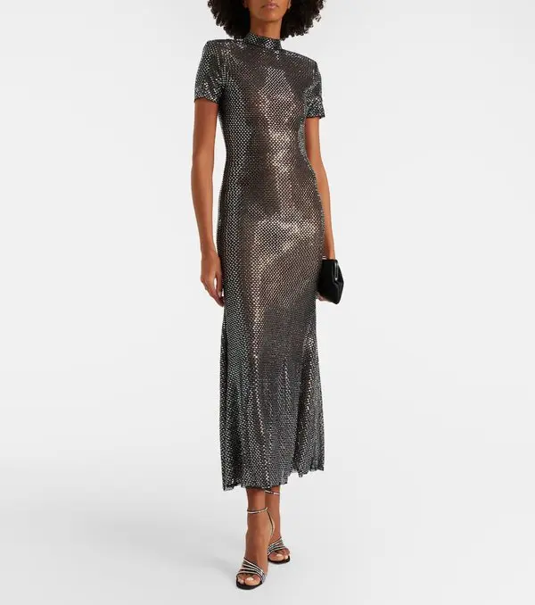 SELF-PORTRAIT Embellished Midi Dress