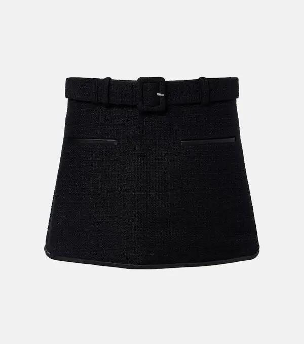 SELF-PORTRAIT Belted Tweed Mini Skirt