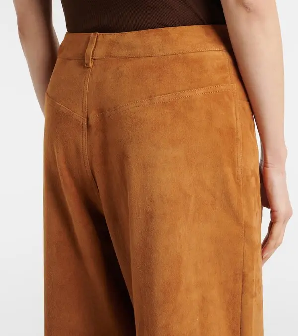 Stouls My Theo Suede Wide-leg Pants - Brown