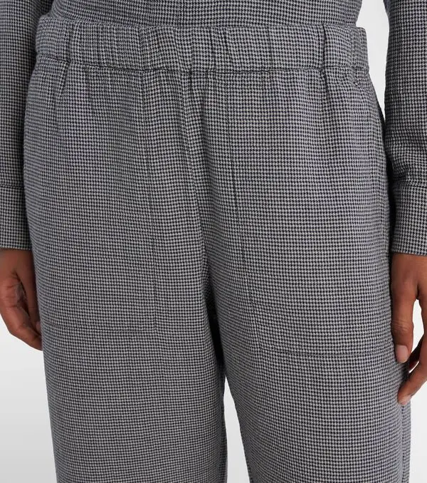 Velvet By Graham & Spencer Braylen Houndstooth Cotton Wide-leg Trousers