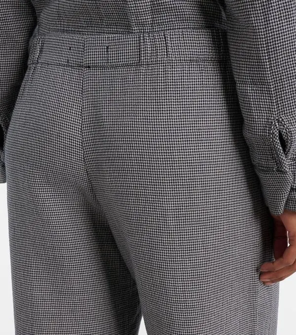 Velvet By Graham & Spencer Braylen Houndstooth Cotton Wide-leg Trousers